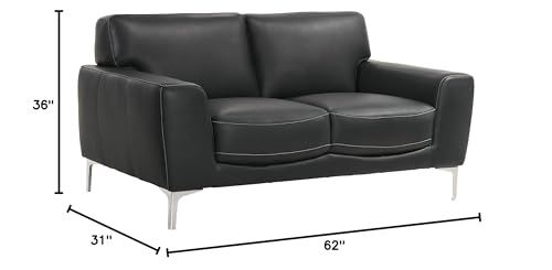New Classic Furniture Carrara Loveseat, Black