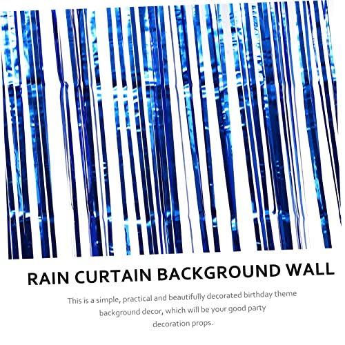 jojofuny 3pcs Rain Curtain Background Wall Gold Decorations Blue Streamers Silver Fringe Curtain Tassel Curtains Party Tassel Curtain Party Backdrops Backdrop for Birthday Party Thicken