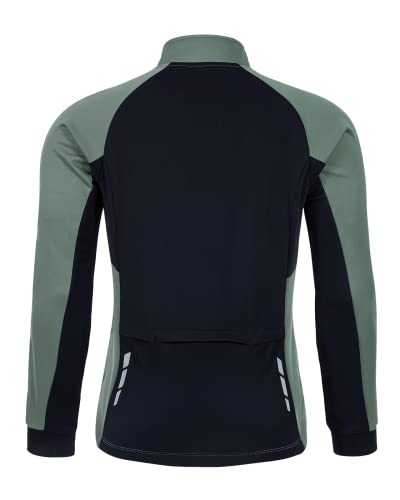 DIFOS Men's Windproof Running Cycling Jackets Windbreaker Thermal Bike Coat with Rear Pocket(L,Black)