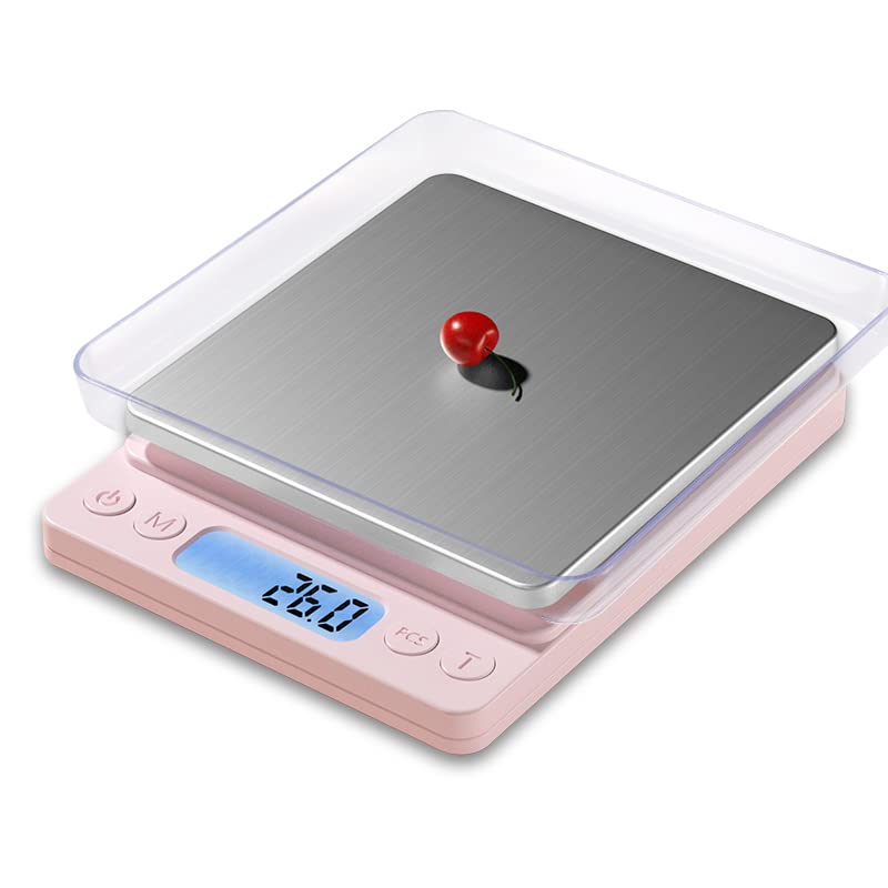 Digital Food Scale for Food Ounces and Grams,YONCON 3000g/0.1gram Accuracy Multifunctional Kitchen Scale for Cooking, Baking | Small Size for Easy Storage | Tare Function