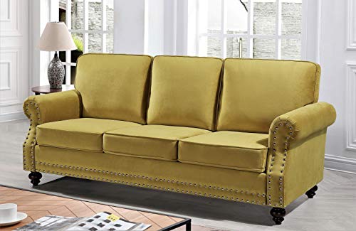 US Pride Furniture Daphne Traditional Chesterfield Velvet Club Sofa