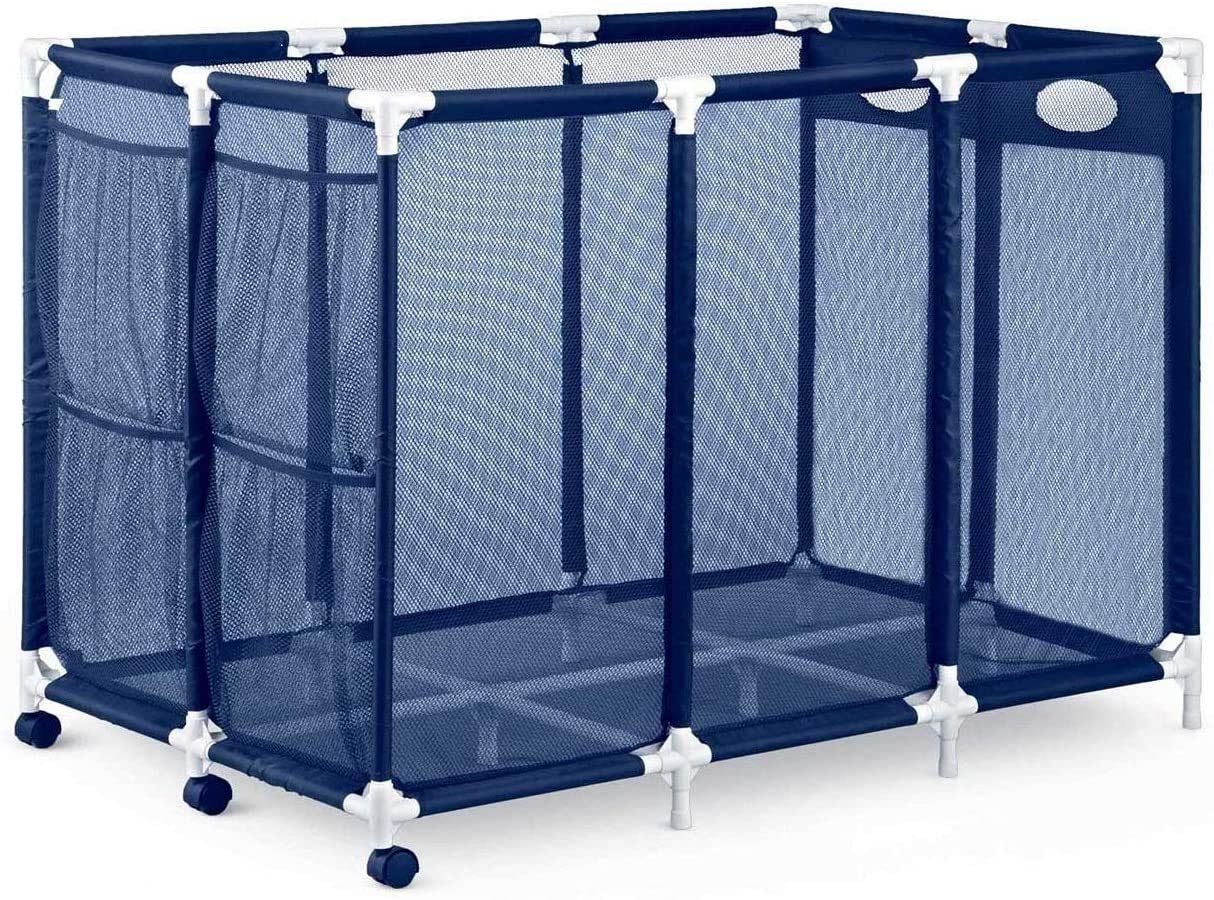 TisYourSeason Rolling Pool Toy Storage Cart Bin - XX-Large | Perfect Contemporary Nylon Mesh Basket Organizer For Your Goggles, Beach Balls, Floats, Swim Toys & Accessories
