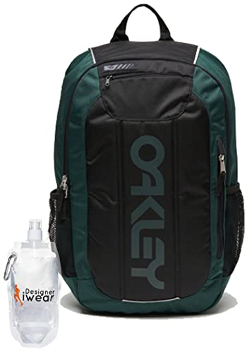 Oakley Men's 20L Enduro 3.0 Hunter Green/Black Backpack for Hiking Backpacking Camping Traveling + BUNDLE with Designer iWear Collapsible Water Bottle with Carabiner