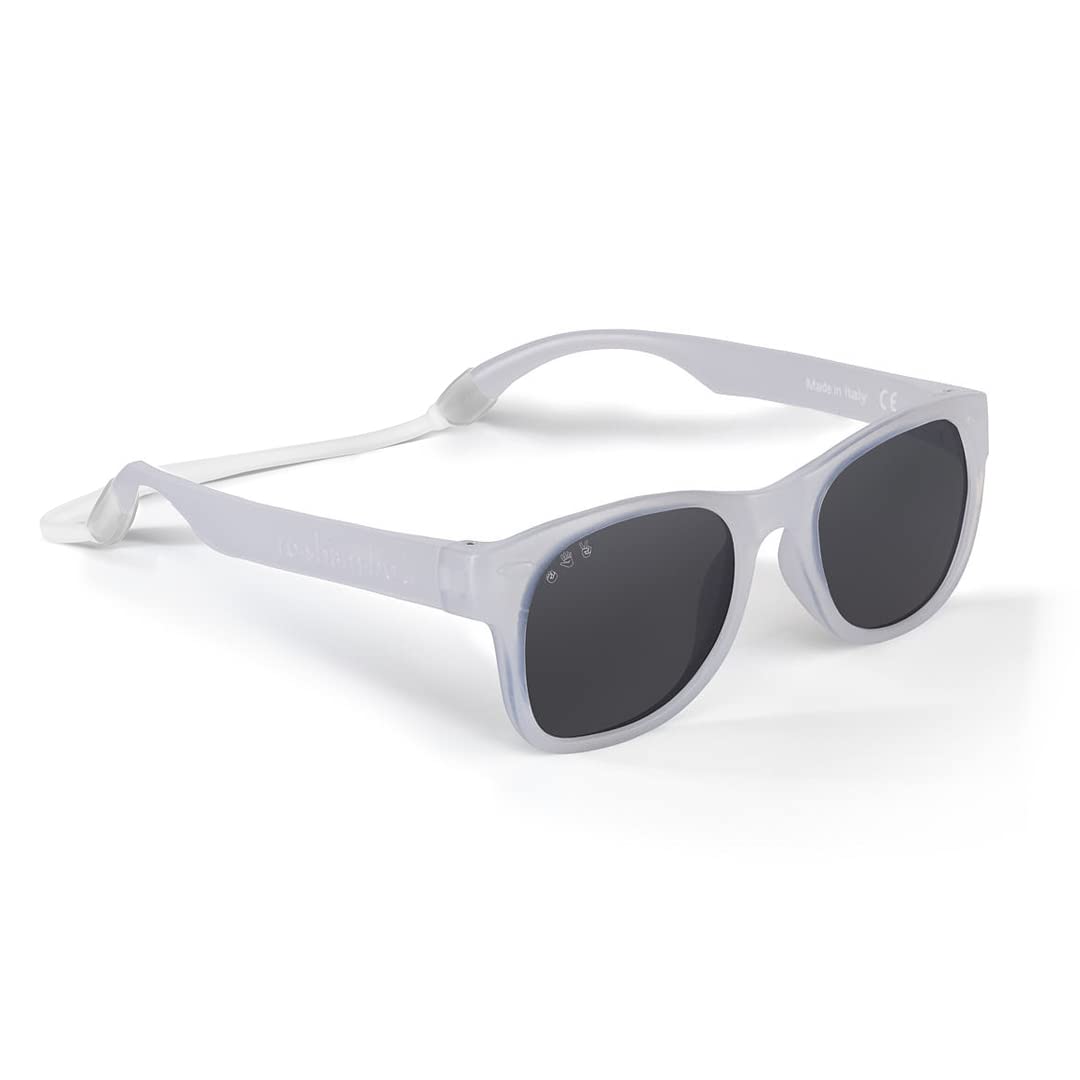 ROSHAMBO Unbreakable Baby Sunglasses with Strap BPA-free â Girls Boys 0-24 months Infants â Polarized Lens, Assembled in USA, Wonka (Color Changing Purple)