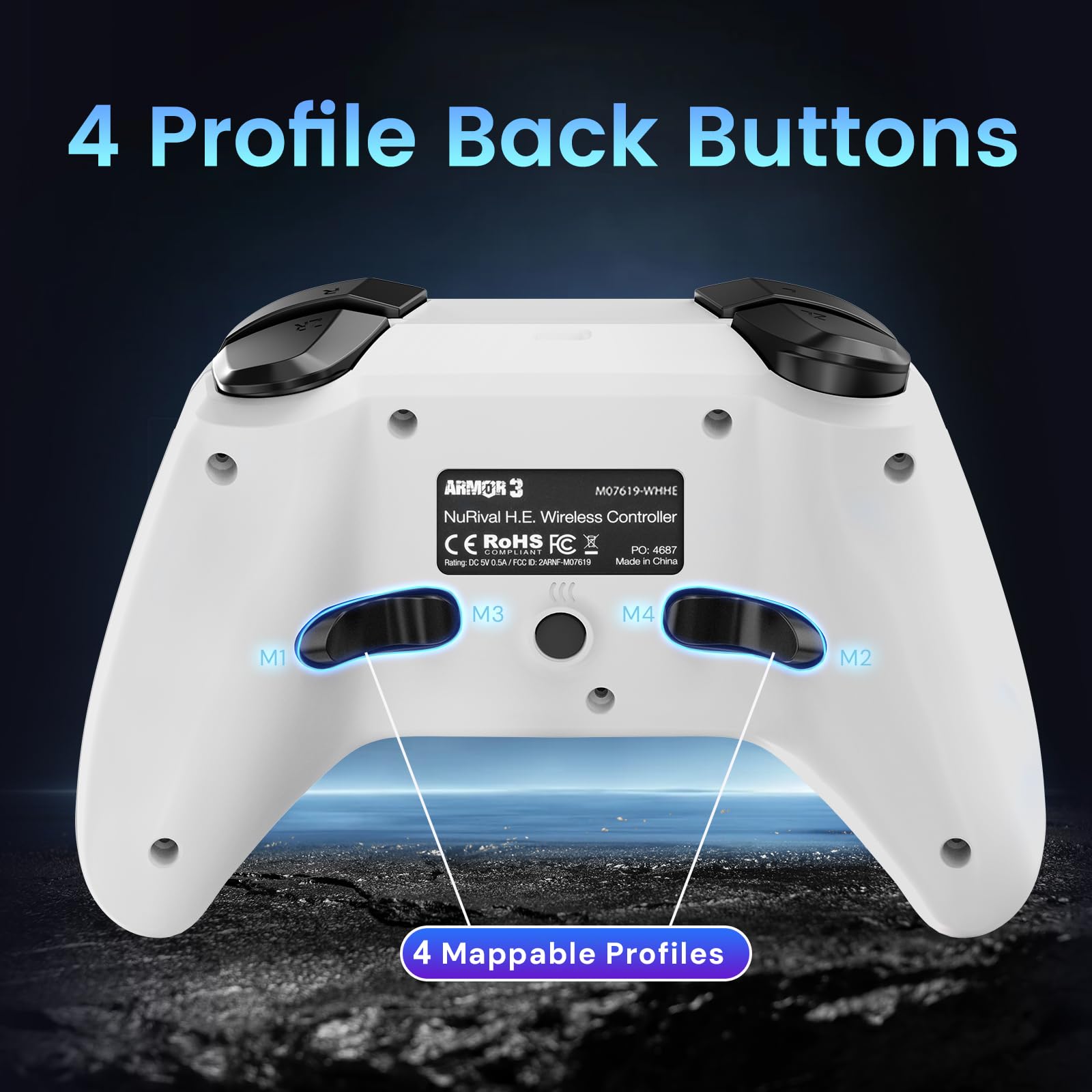 Hyperkin Armor3 NuRival Wireless Hall Effect Stick Game Controller For Nintendo Switch® OLED Model/Nintendo Switch® / Nintendo Switch Lite® (White)