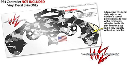 WraptorSkinz Skin Compatible with Sony PS4 Dualshock Controller PlayStation 4 Original Slim and Pro WraptorCamo Digital Camo Gray (Controller NOT Included)
