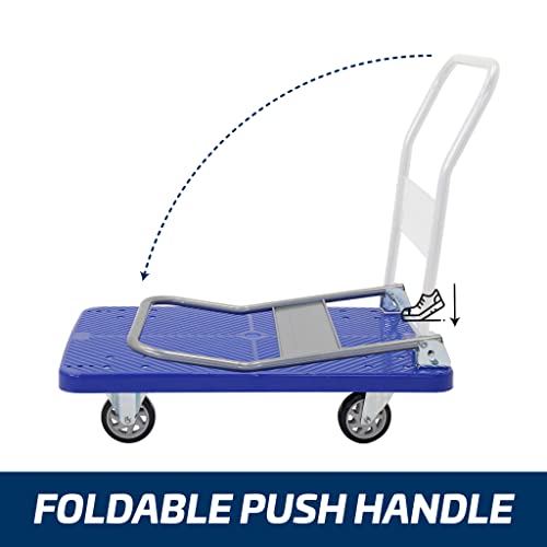 JORESTECH Platform Cart Folding Dolly Foldable Warehouse Moving Push Hand Truck (660 LBS PVC Wheels)