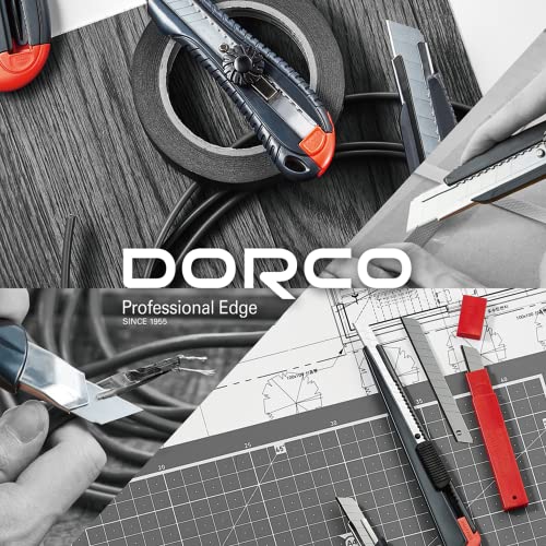 DORCO Professional Quality Utility Box Cutter Knife S601 - Solid Screw-Lock Safety System Wheel Type, Large Design, Retractable, Built-In Snap-Off Tool, Replaceable Carbon Steel Blade - 18mm
