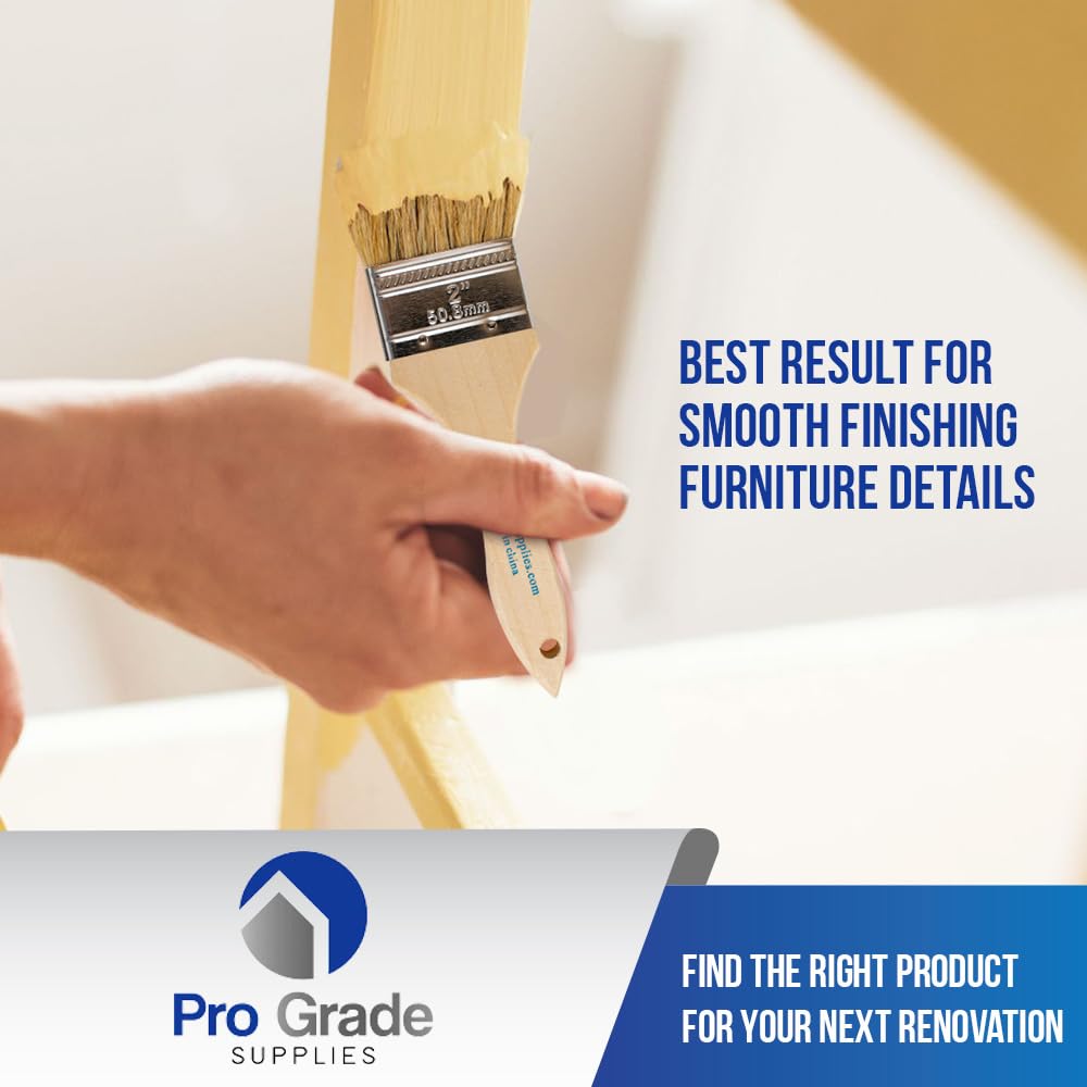 Pro Grade - Chip Paint Brushes - 12 Ea 2 Inch Chip Paint Brush Light Brown