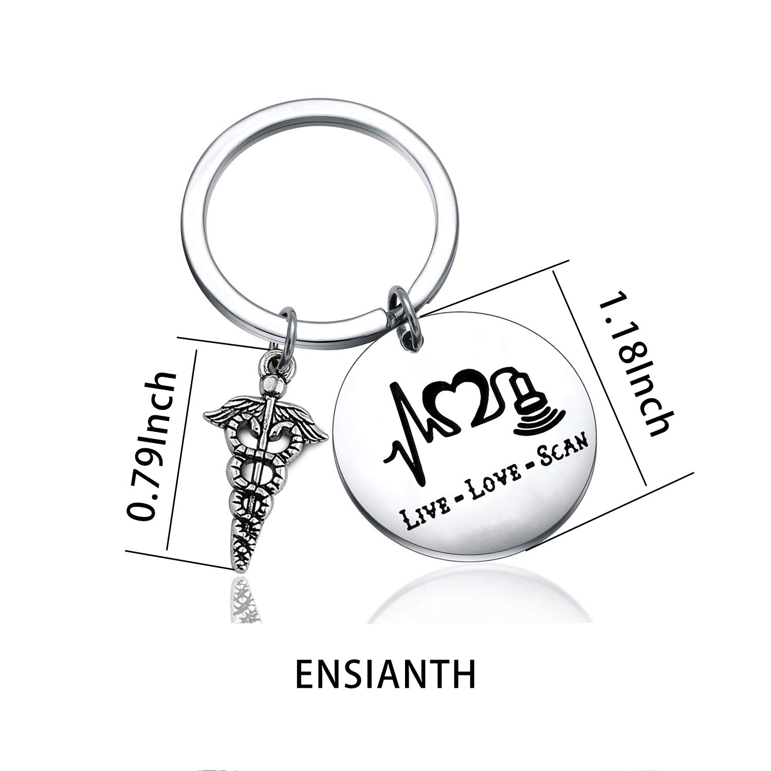 ENSIANTH Sonographer Gift Live Love Scan Keychain Ultrasound Tech Jewelry Radiologist gift (Sonographer Keychain)
