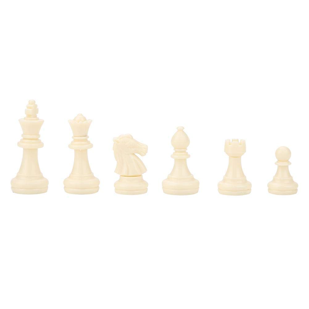 Tournament Chessmen Full Set of 32 Black & White Chess Pieces International 32 Standard Chess Pieces Replacement Cast Plastic Chess Pieces without Checkerboard 1.93Inch 49mm Tall