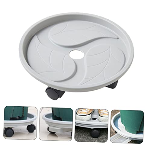 MERRYHAPY Flower Pot Tray Plastic Flower Pot L Brackets Heavy Duty Swivel Caster Wheels Movable Plant Pot Rolling Planter Caddy Flower Pot Caddy Pallet Pot Flowerpot Tray Plant Stands Grey