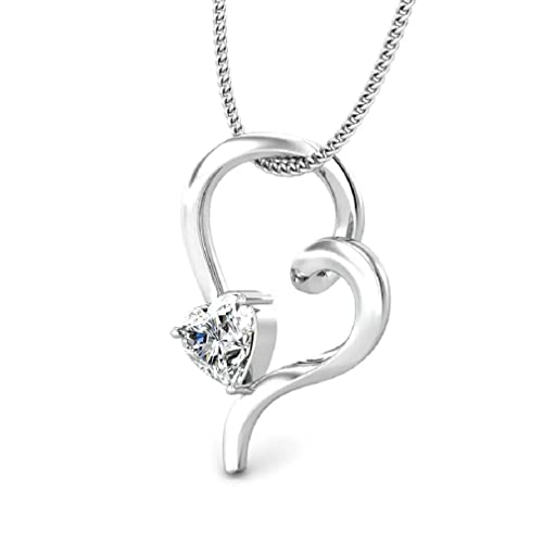 ERAA Jewel 2 CT Heart Colorless Moissanite Engagement Pendant, Wedding Bridal Pendant, Eternity Sterling Silver Solid Diamond Solitaire -Prong Anniversary Promise Gift for Her