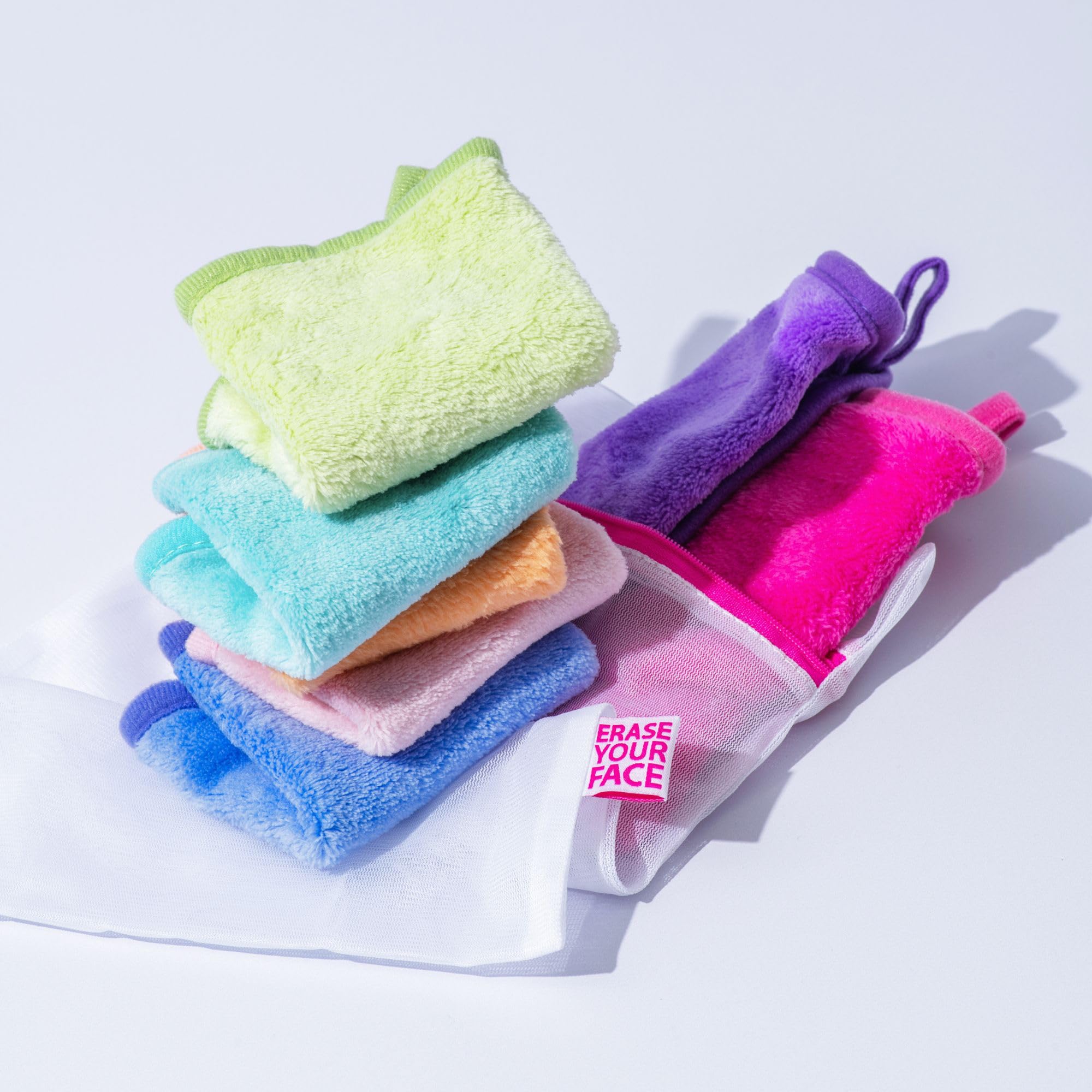 Erase Your Face Reusable Makeup Removing Wipes Cloths With Travel Case, 7 Count(Pack of 1)
