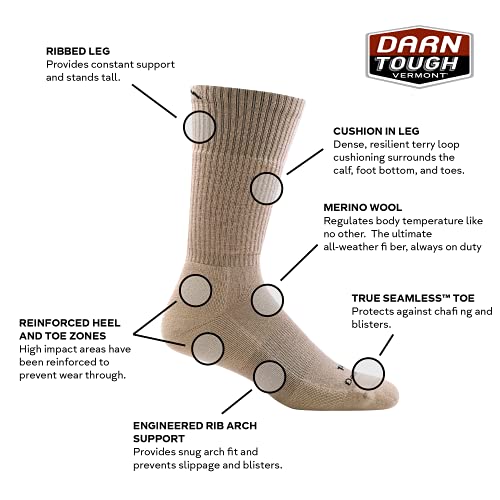 DARN TOUGH Tactical Midweight Boot Sock (Style #T4021) - Desert Tan, X-Large