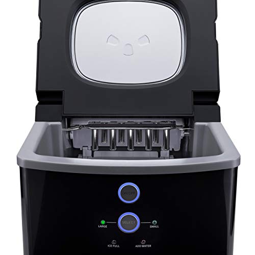 NewAir Black Portable Ice Maker | First Batch In Under 10 Minutes And 33 lb Daily | 2 Ice Size Bullets Daily, Perfect Machine For Kitchen Countertops, and RV NIM033BK00