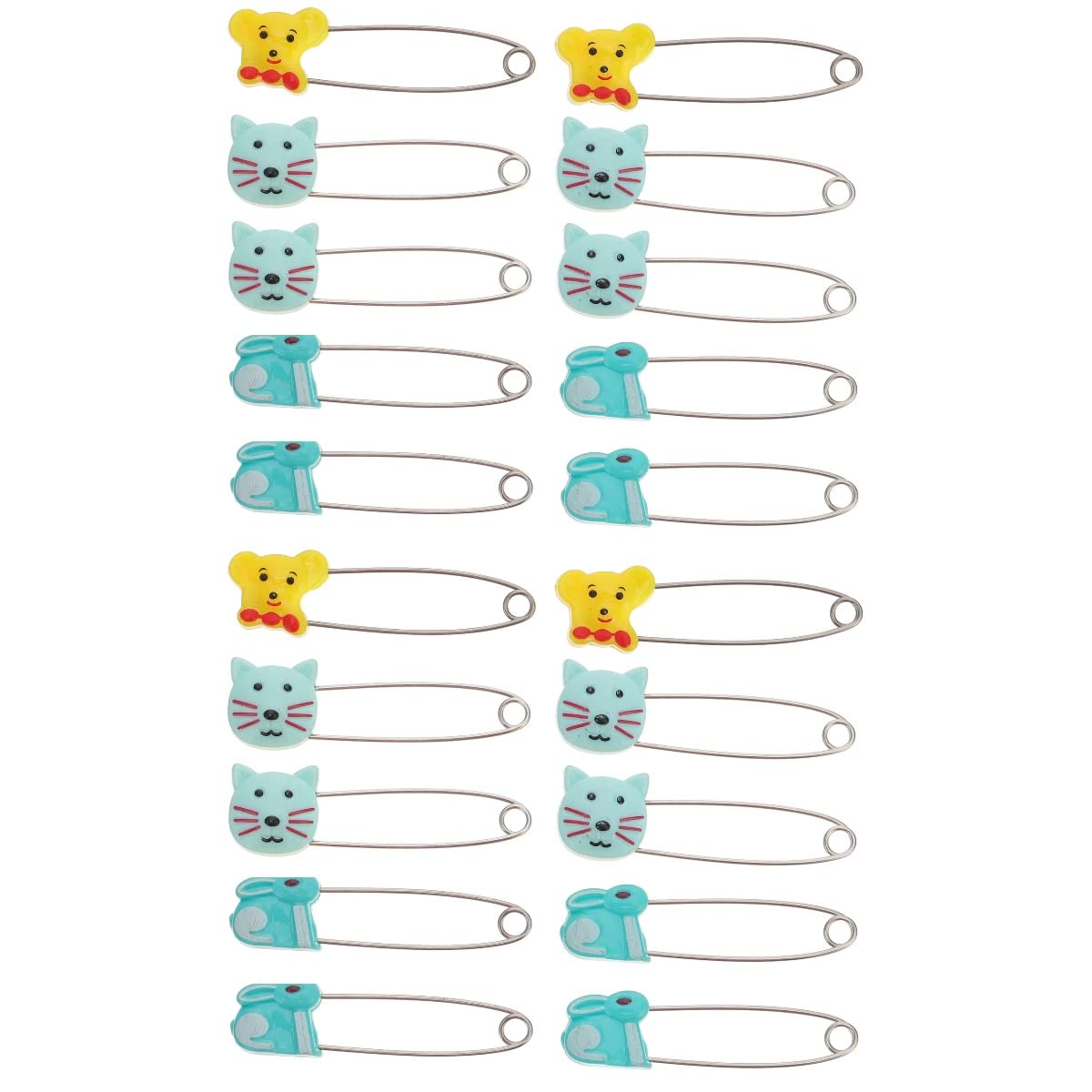 Toddmomy 20pcs Safety Brooch Pin Heavy Duty Blanket Pins Animal Badge Pin for Diaper Laundry Safety Pin