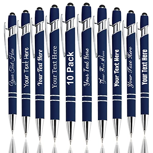 Up to 300 Personalized Pens Custom Bulk with Name Customized Pens with Free Engraving Engraved Stylus Tips Ballpoint Pen for Women Men Coworkers Employee Appreciation Business Graduation Gifts