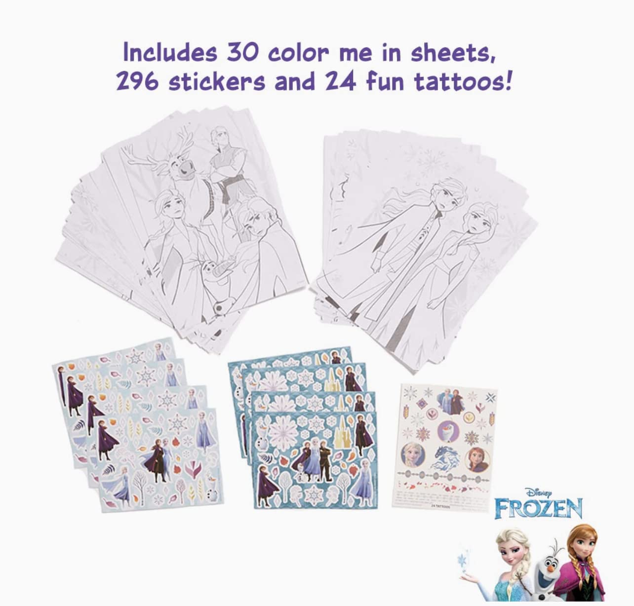Disney Frozen 2 Kids Coloring Activity Set with Carrying Tin- Deluxe - Coloring Sheets, Tattoos, Stickers, & Art Supplies