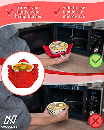 Hot Bowl Holders Microwave Safe - Microwave Bowl Holders - Pot Holders Soup Bowl Cozy -Bowl Potholders for Microwave Holder - Multipurpose Microwave Safe Bowl Holders for Hot Food - Plate Cozies