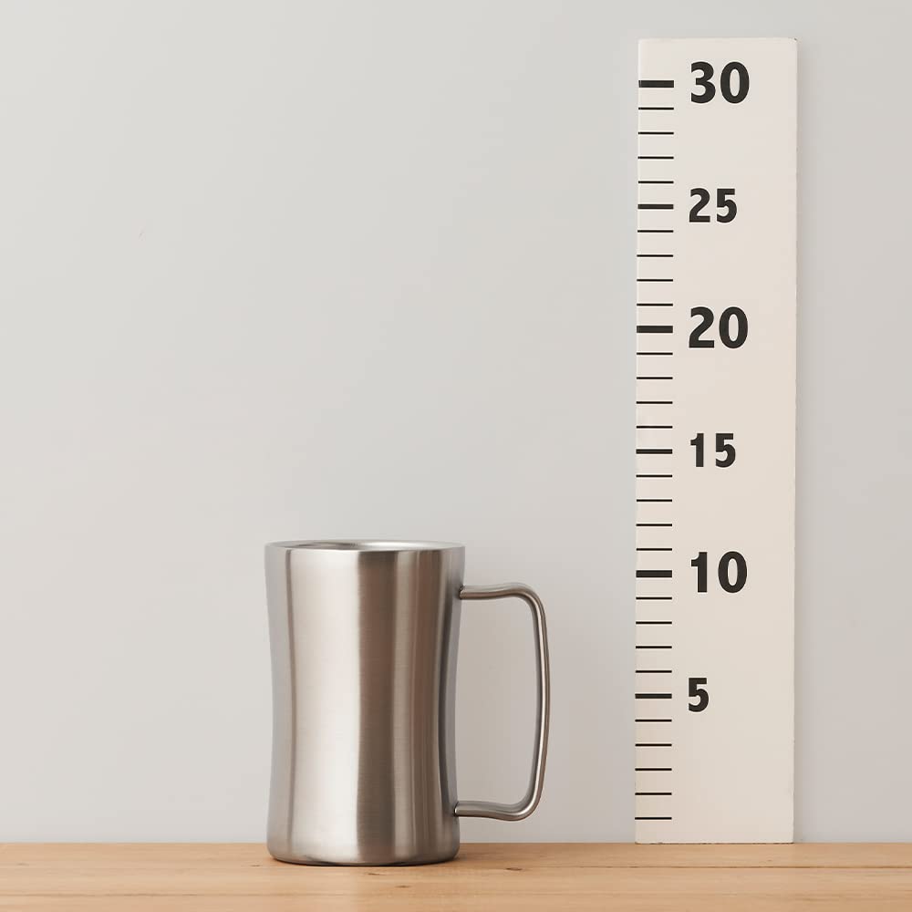 Doshisha Drinking Mug, 14.2 fl oz (420 ml), Dishwasher Safe, Heat Retention, Cold Retention, Vacuum Insulated, Beer Mug, Silver