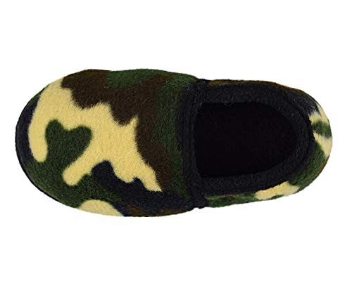 Tirzrro Big Boys' Winter Warm Slippers with Memory Foam Indoor Outdoor Slip-on Shoes Size 6-7 US Camouflage