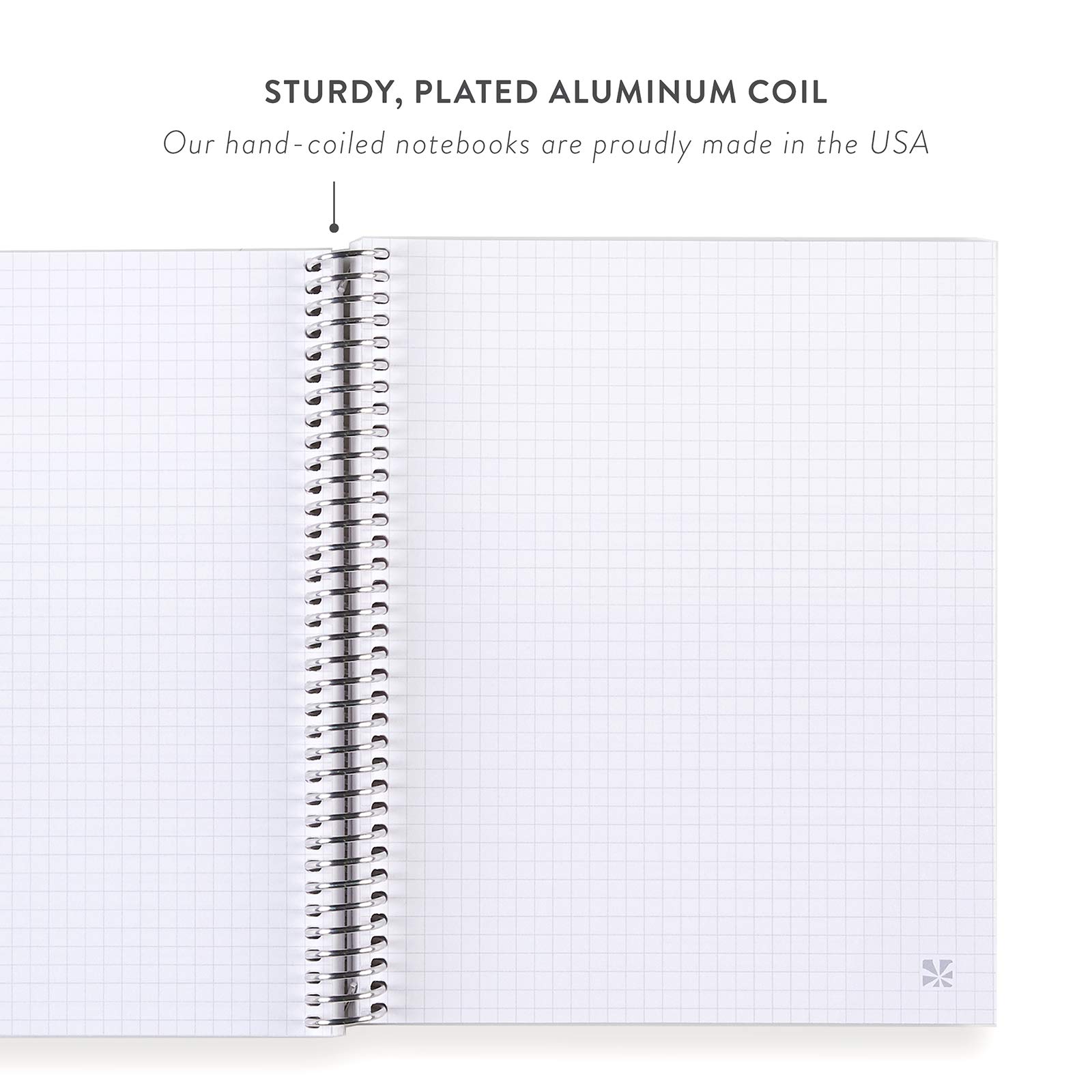 Erin Condren 7" x 9" Spiral Bound Graph Paper Notebook - Watercolor Bouquet. 160 Page Writing, Drawing & Art Grid Ruled Notebook. 80Lb Thick Mohawk Paper. Stickers Included