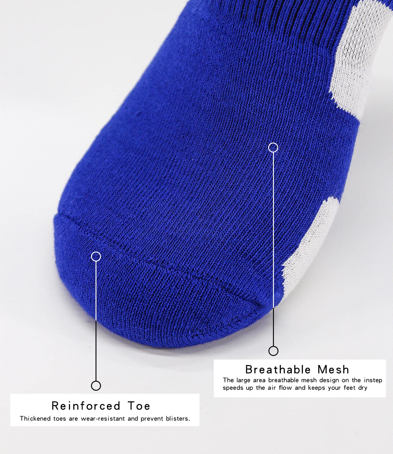 DILIBA Running Basketball Socks Cushion Athletic Crew Volleyball Socks for Men's Women's 13-15 Red