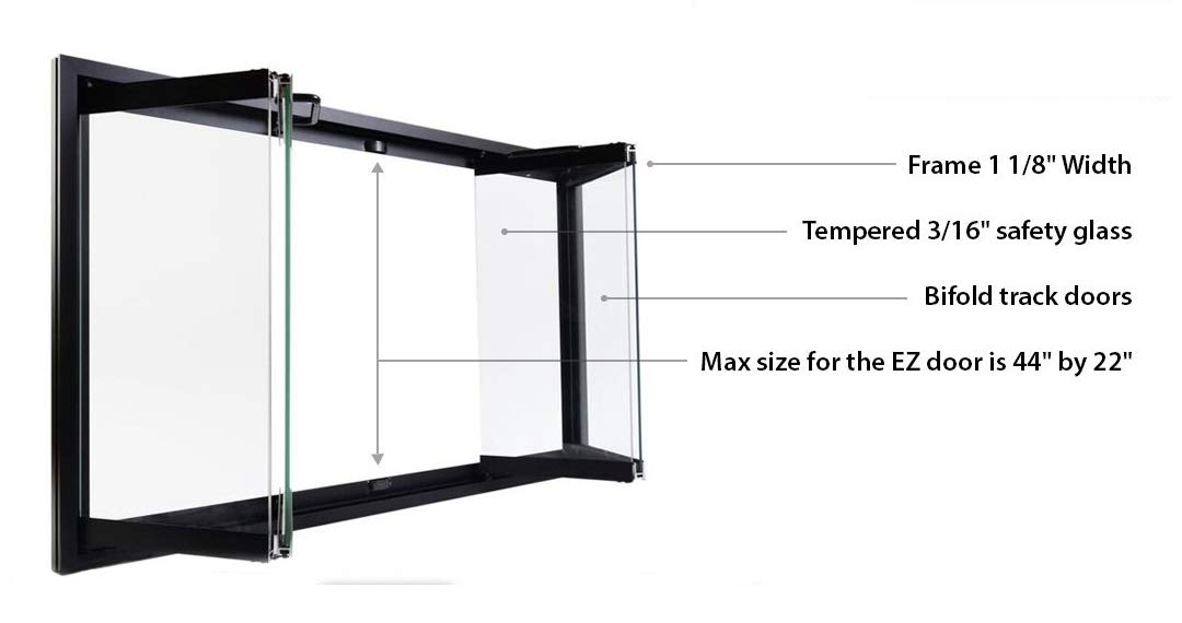 Temco Prefab Fireplace Door | Frame Included | Easy to Install | Fits ONLY Models: TFC42-3, TFC42-4, TLC42-3, TLC42-3I, TLC42-4, TLC42-4I