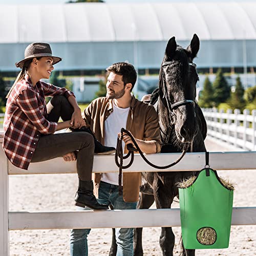 Premium Horse Slow Feed Hay Bag with Metal Snap Fastener and Heavy Adjustable Strap β