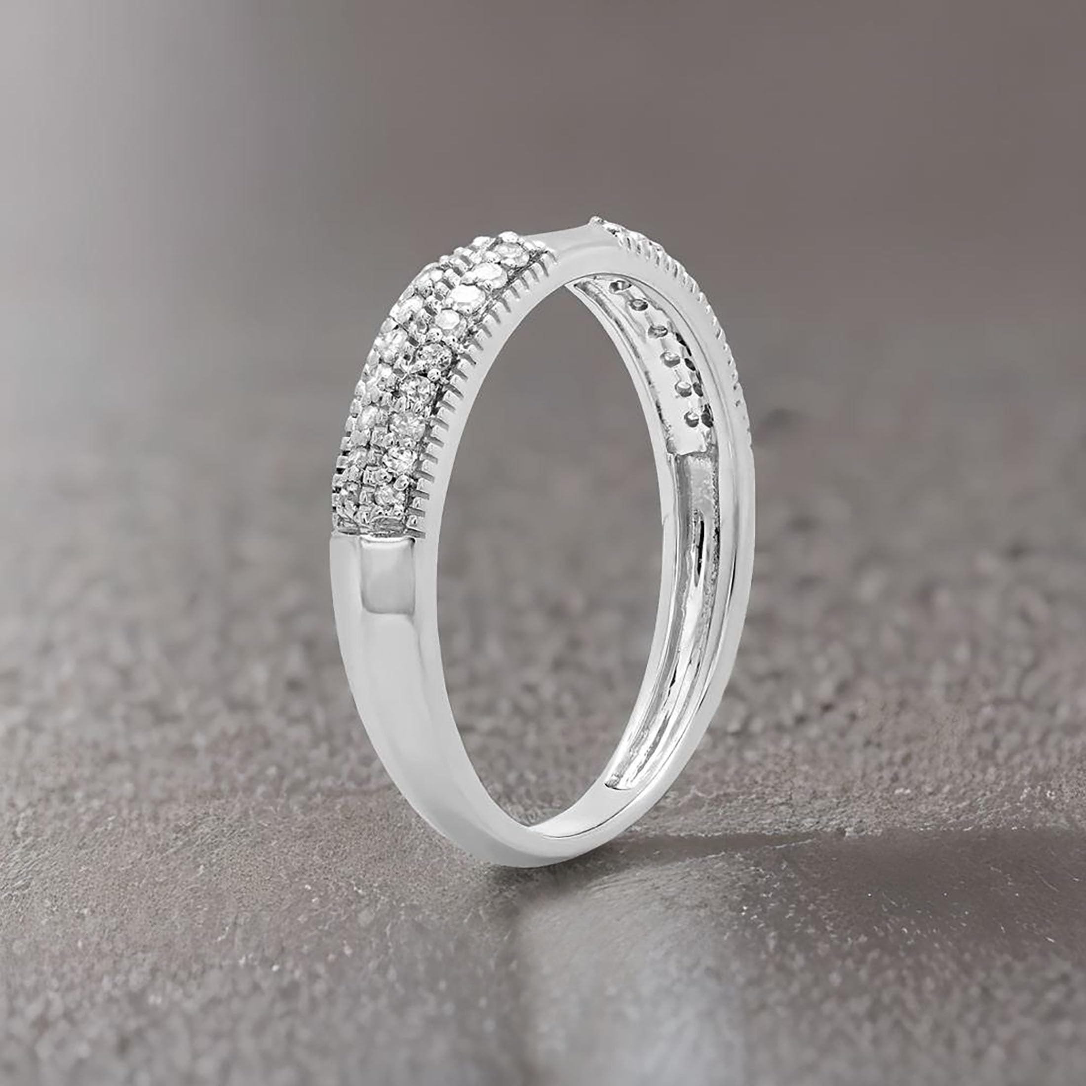Dazzlingrock Collection 0.25 Carat (Cttw) 14K Round Diamond Women Wedding Enhancer Ring Guard Ring 1/4 CT, White Gold, Size 8