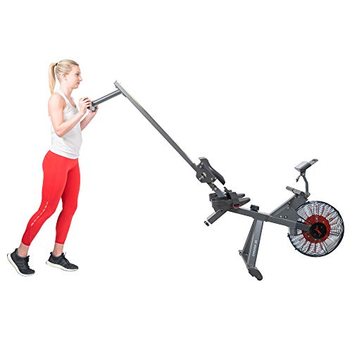 Sunny Health & Fitness Air Plus Magnetic Resistance Rowing Machine β SF-RW5940, gray