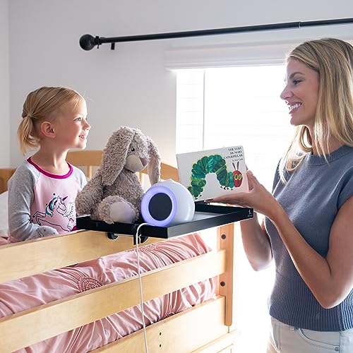 Premium Steel Bedside Shelf, Bunk Bed Shelf Organizer for Top Bunk Clip On Nightstand for College Dorm Loft Bed Bedside Shelf Tray for Kids with Cupholder, Hooks, Cable Organizer (Clamp, Black)