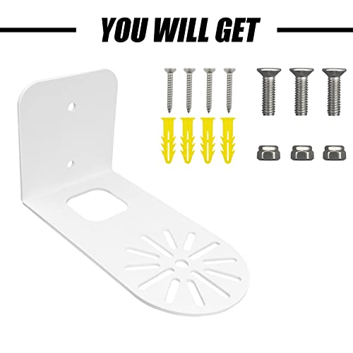 Metal Wall Mount Holder fits for Google Nest Indoor 2nd Generation Wired Security Cam, Flexible Installation Camera Shelf for Better View Angle Mount on Wall Deck,White