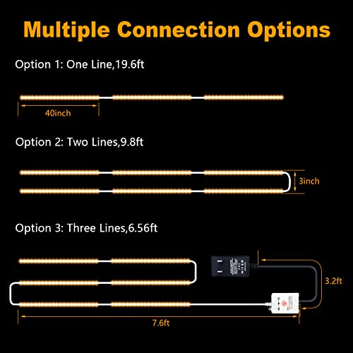 TJOY Under Cabinet Lighting Kit 20FT, 6PCS Dimmable 2700k-6500k Warm White to Daylight Bright LED Strip Light Bars, Touch and RF Remote Control, for Kitchen Cabinet, Counter, Shelf, Bookcase, 2000LM