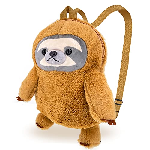 Mewcho 12.59â Sloth Stuffed Animal Backpack for Kids Plush Funny Cute Sloth Kawaii Small Bag School Backpack for Girls Boys Kids Toddler 3 Years Up