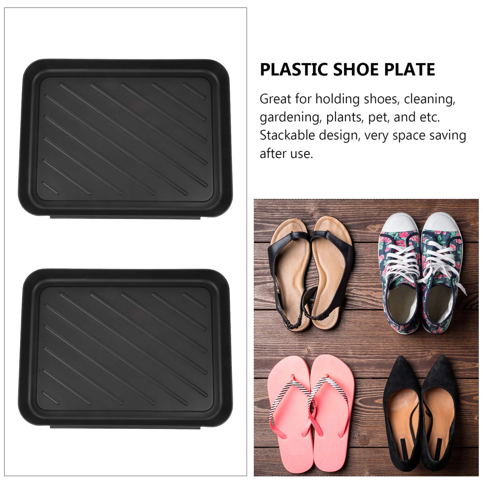 Garneck Litter Box 2pcs Outdoor Versatile Rack Utility Stationery Organization Entryway Wet Car Bonsai or Organizer Duty Resistant Mats Water Cargo Weather Table Tray Flower Pot Saucers