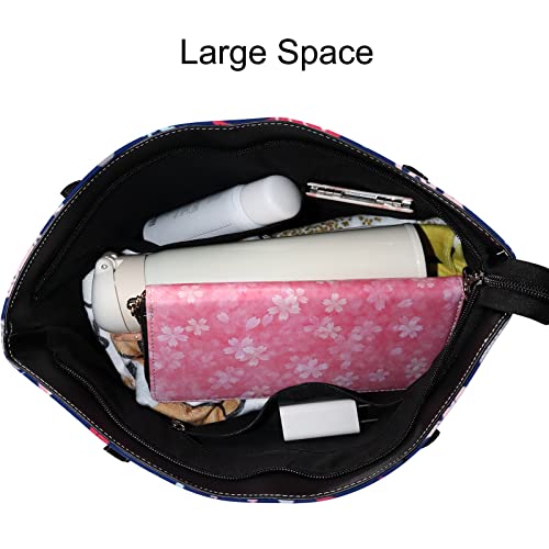 Fashionable women's handbag tote bag, Marine Positive Topicprinted shoulder bag is light and durable