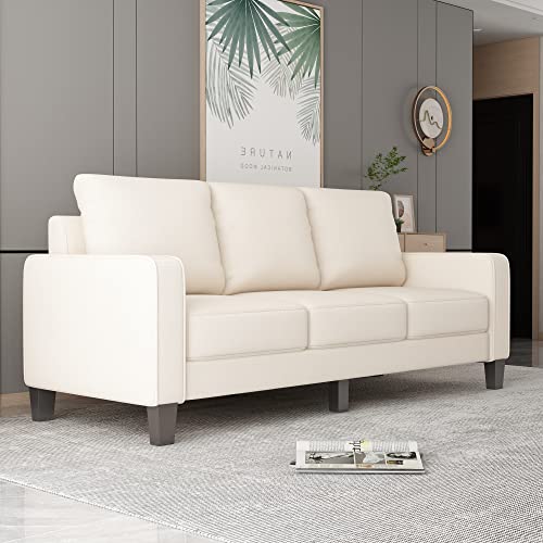 Tmosi Modern Upholstered Sofa Couch,3-Seat Couch with Removable Backrest Pillows for Small Spaces,2 Seater Sofa for Bedroom, Apartment,Living Room,Office (Polyester)