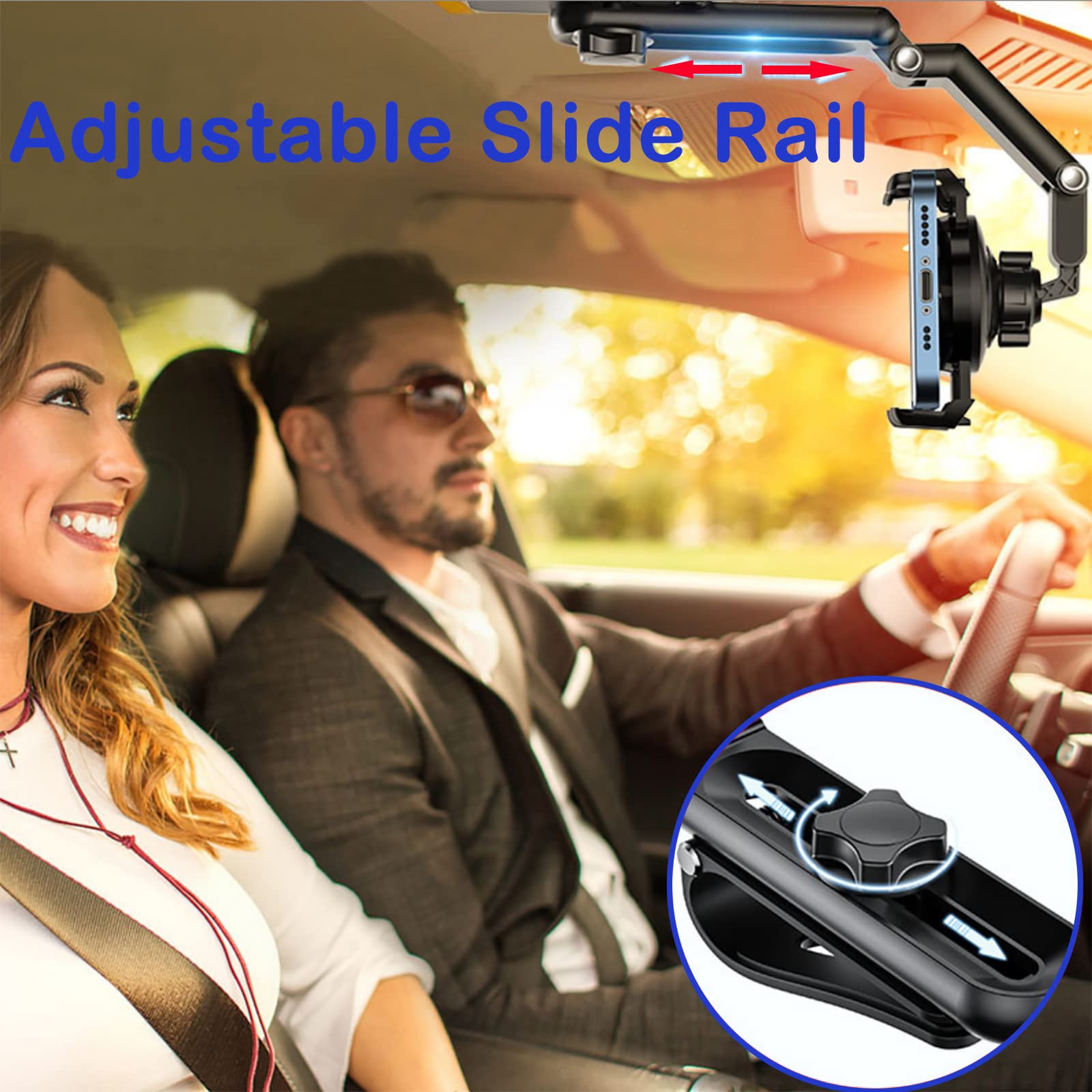 DOUBFIVSY 360 Rotatable Car Sun Visor Phone Holder, Compatible with iPhone 13 Pro Max/13 Pro/13/12 Pro Max/12 Pro/12, Galaxy z fold 3/ S21/S22, Stylish and Practical