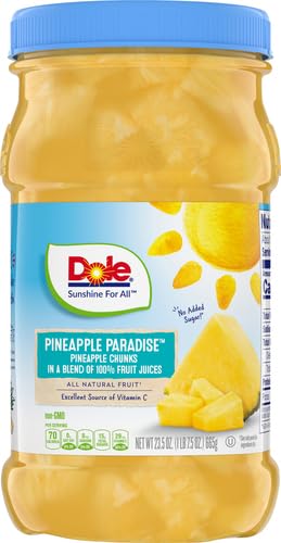 Dole Pineapple Chunks in 100% Fruit Juice, 23.5 Oz Jar
