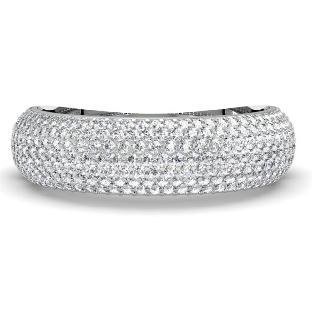 Dazzlingrock Collection 0.90 Carat (ctw) 18k Round Diamond Wedding Band for Women Ring, White Gold, Size 7