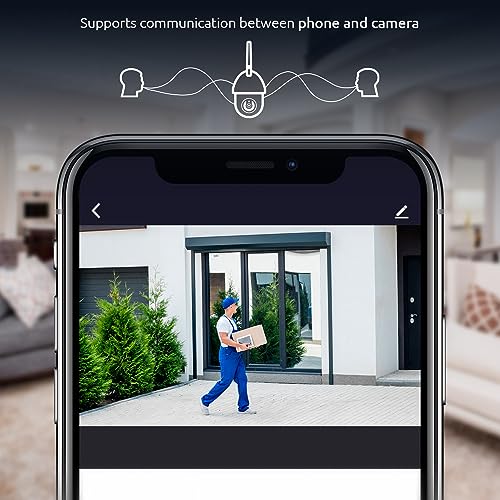 NEXXT 2K Outdoor PTZ Security Camera with Wi-Fi, Weather Resistant, 355° Coverage, Smart Motion Detection and Tracking, Two-Way Audio, Night Vision, Cloud Storage, Alexa, Wired | Camara de Seguridad