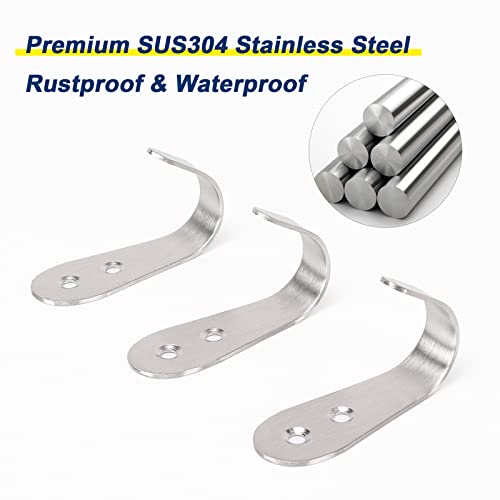 NearMoon Coat Hooks Wall Mounted, Stainless Steel Wall Hooks Heavy Duty Robe Hanger Rustproof for Hanging Coat Towel Hat Key Bag on Bathroom/Kitchen, 10 Pack (Brushed Nickel)