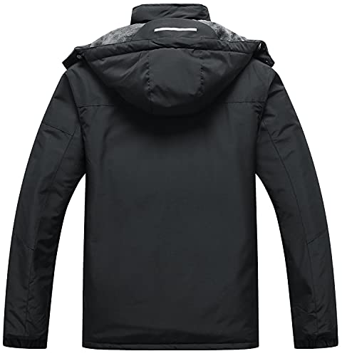 SUOKENI Men's Waterproof Ski Jacket Warm Winter Snow Coat Hooded Raincoat XX-Large
