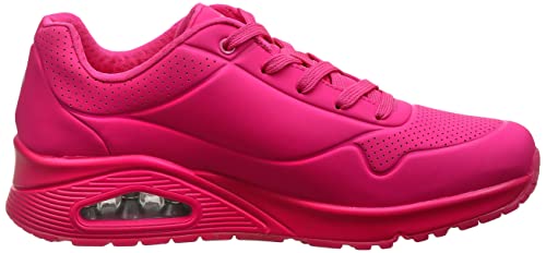 Skechers womens Skecher Street Women's Uno - Night Shades Sneaker, Pink Hot Pink Durabuck Htpk, 9 US