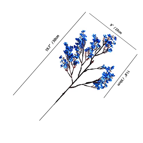 Mandy's 6 Bundles Royal Blue Flowers Silk Babys Breath Artificial Flowers Fall Flowers Gypsophila Bouquet 19.7" for Home Kitchen Wedding Party Decorations (Vase not Include)