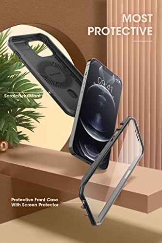 SUPCASE Unicorn Beetle Pro Mag Case for iPhone 13 Pro Max (2021 Release) 6.7 Inch, Compatible with MagSafe Full-Body Rugged Belt-Clip Case with Built-in Screen Protector & Kickstand (Space Gray)