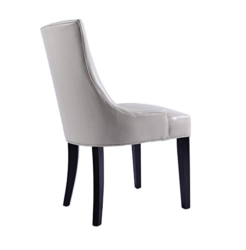 Merax Dining Chair Set of2, Bounded Leather Dinng Chair, Living Room Chairs Set, Kitchen Chair with Wood Legs, Cream