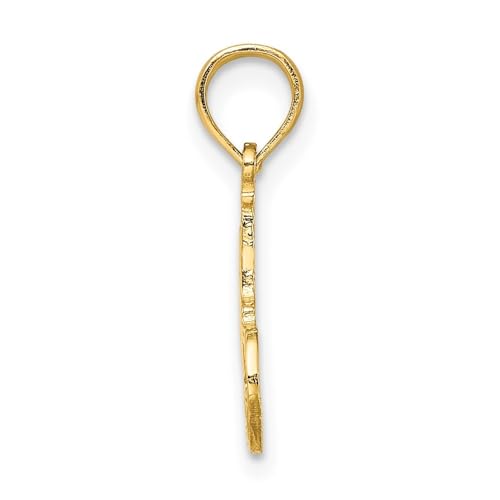 Diamond2Deal 14k Yellow Gold #1 Brother Charm (L- 15.2 mm, W- 19.95 mm), for Women